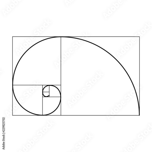 A black and white vector silhouette of the Fibonacci sequence Stock ...