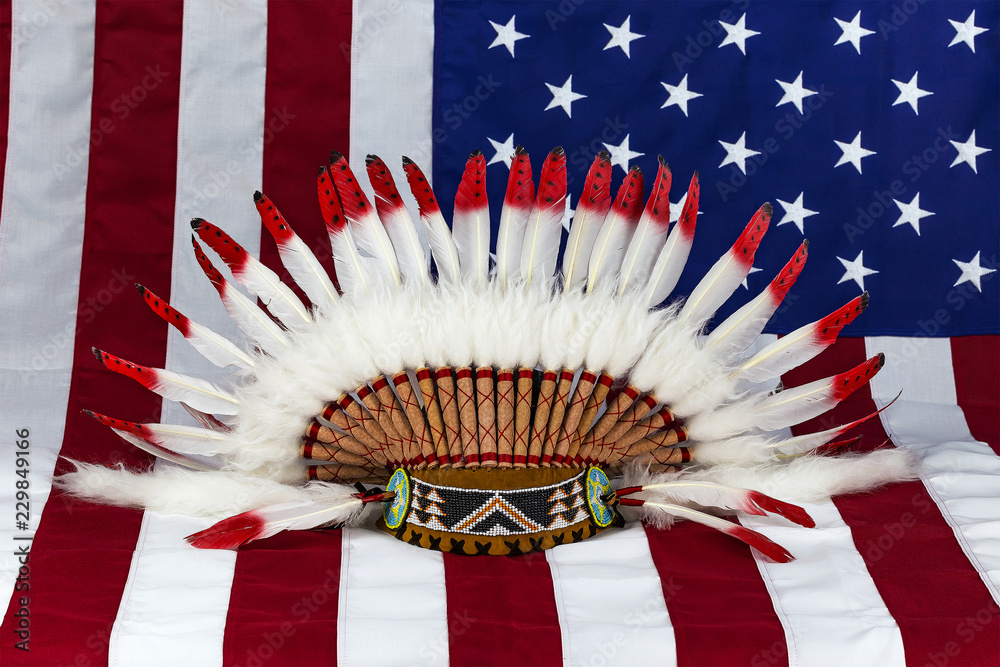 Native American And American Flag Cool