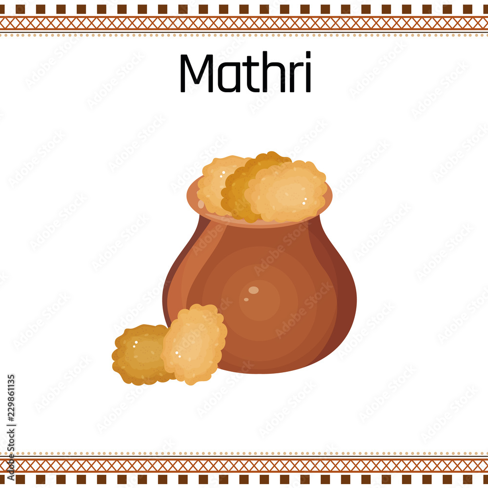 Mathri, traditional Indian food, vector illustration Stock Vector ...
