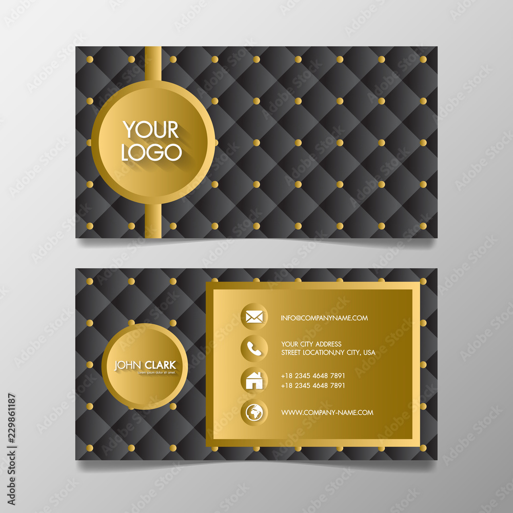 Premium luxury and elegant Gold Black name card and business card with ...