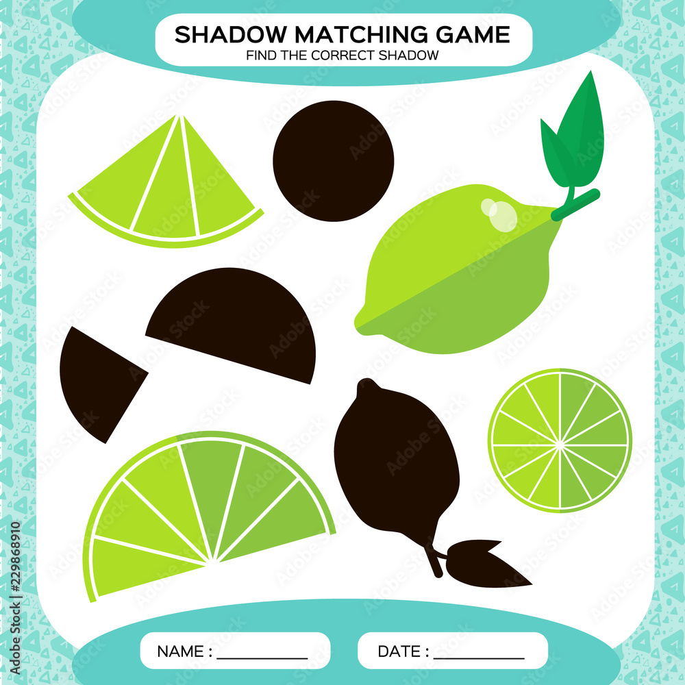 Shadow matching game. Find the correct shadows. Activity page for kids ...