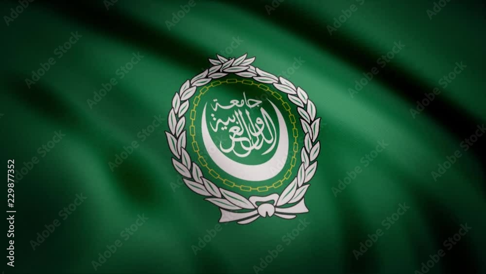Arab League flag waving seamless loop. Arab League loopable flag with ...