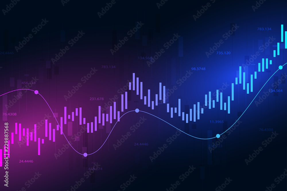 Stock market graph or forex trading chart for business and financial ...