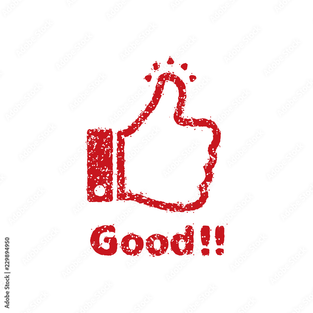 rubber stamp icon (for teachers using at school) / Good!! (thumbs up ...