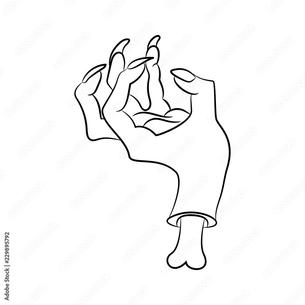Zombie Hand Outline