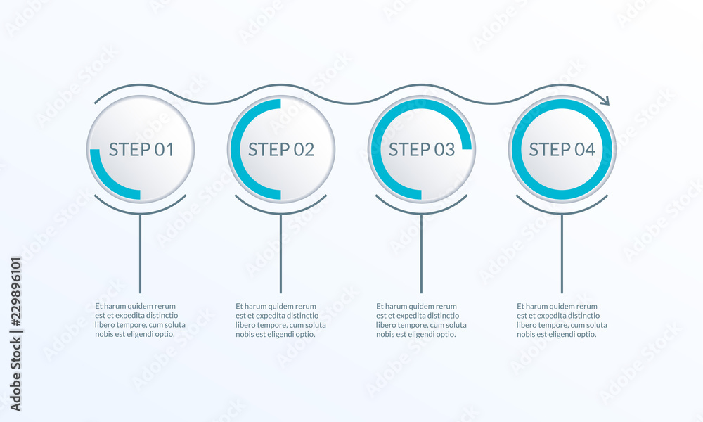 4 steps infographic. Modern template for diagram, graph and chart ...