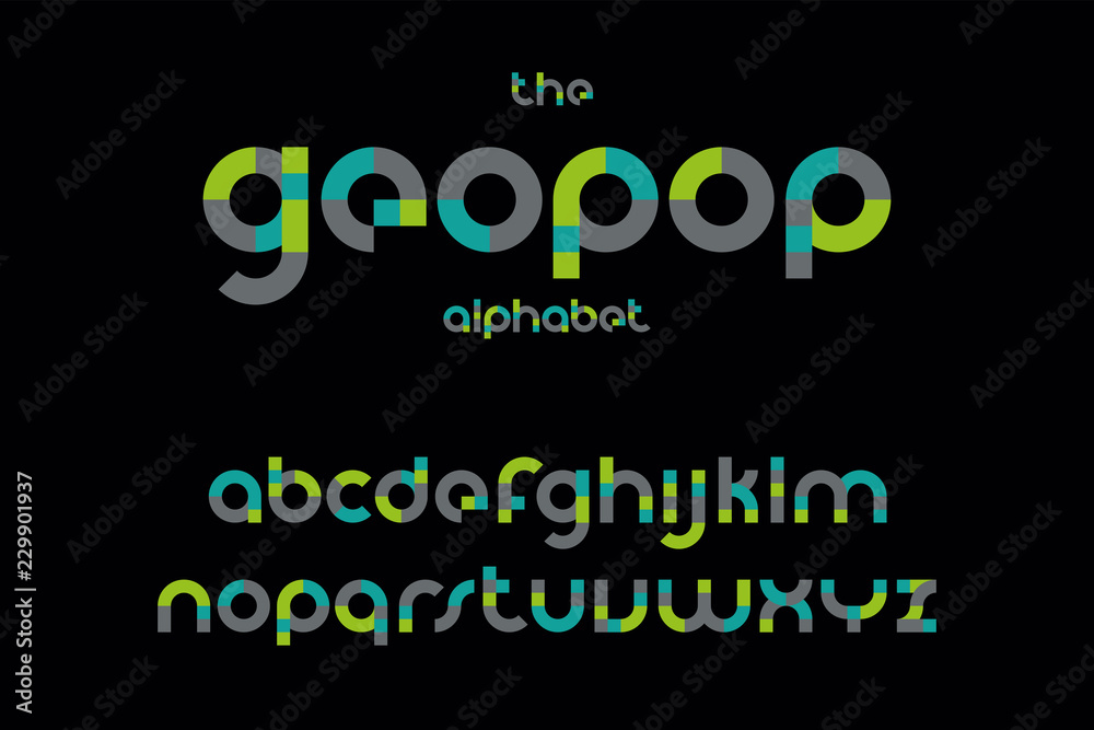 Modern bold geometric font vector Stock Vector | Adobe Stock