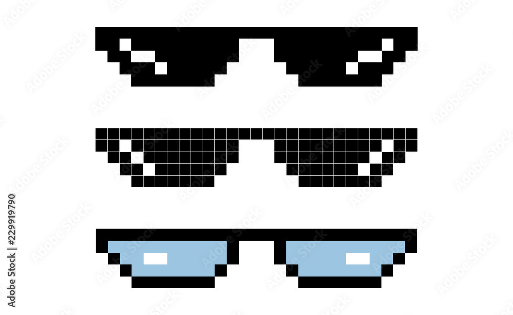Glasses pixel vector icons. Glasses pixel set Stock Vector | Adobe Stock