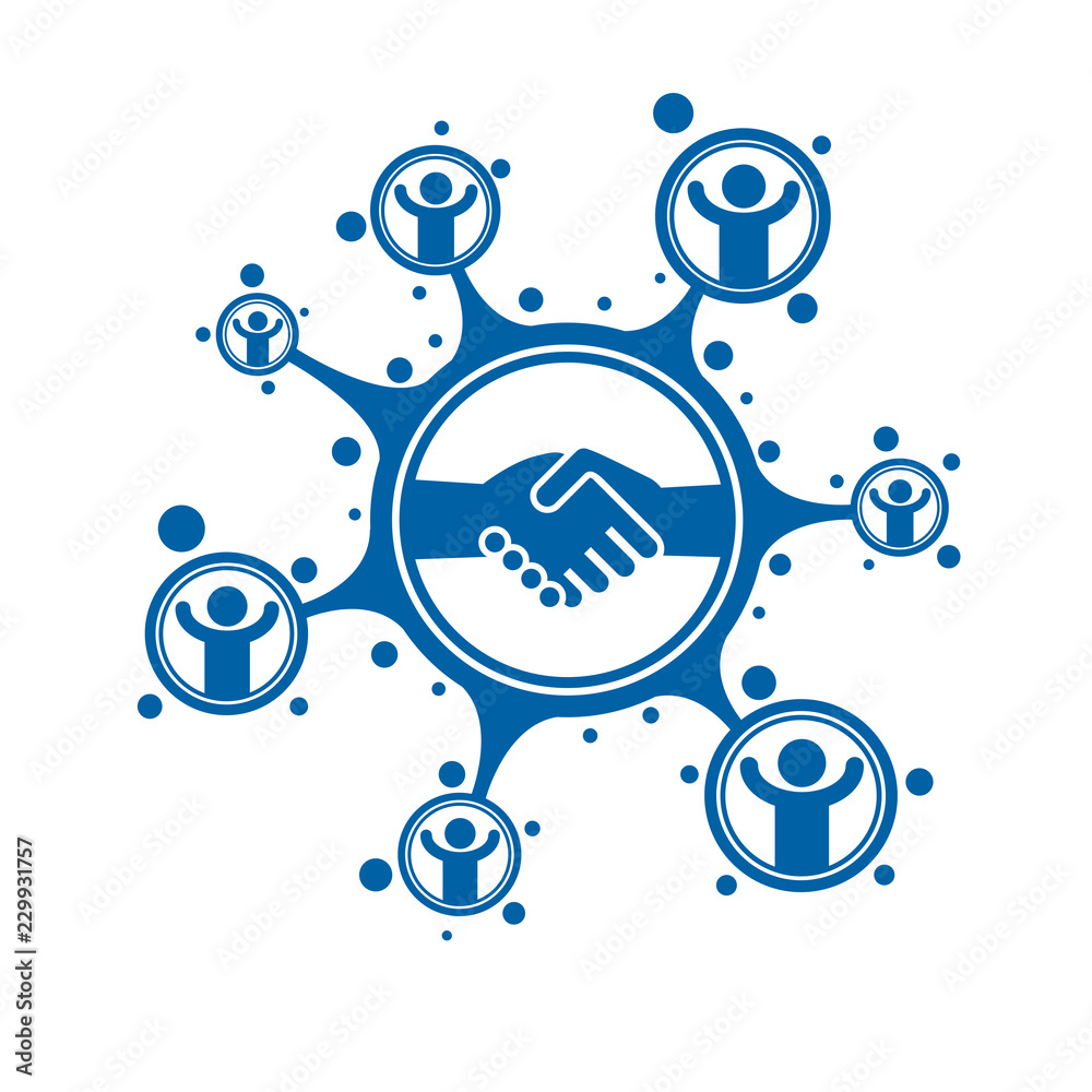 Vecteur Stock Social Relations conceptual logo, unique vector symbol ...