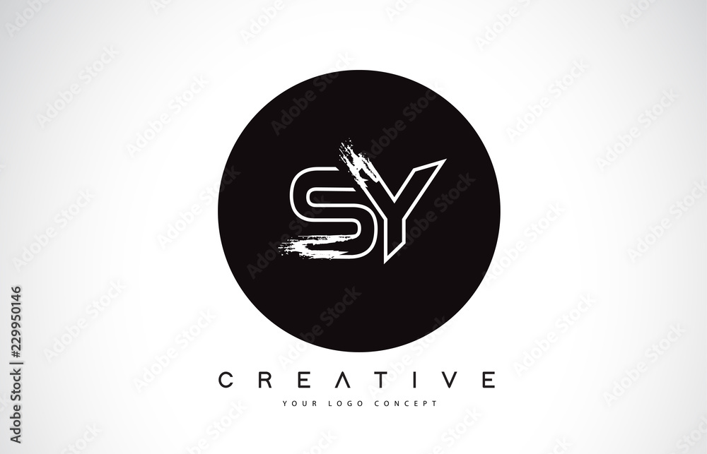 SY Modern Leter Logo Design with Black and White Monogram. Creative ...