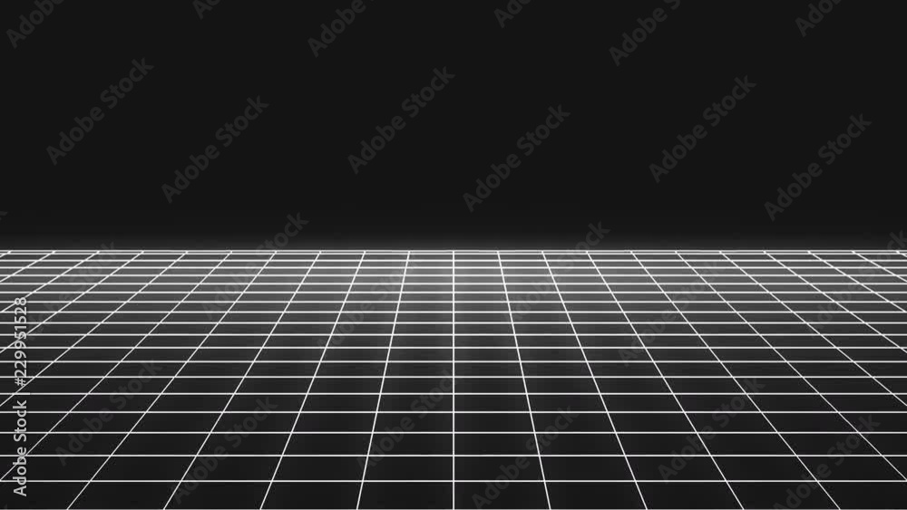 1980s Synth Wave Grid 8 -Black and White- background Black -Motion ...