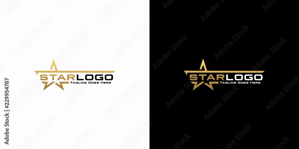 Modern gold star logo design vector. Stars logo design concept Stock ...