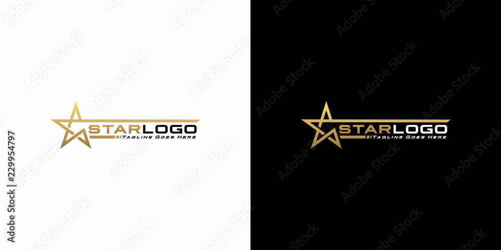 Modern gold star logo design vector. Stars logo design concept Stock ...