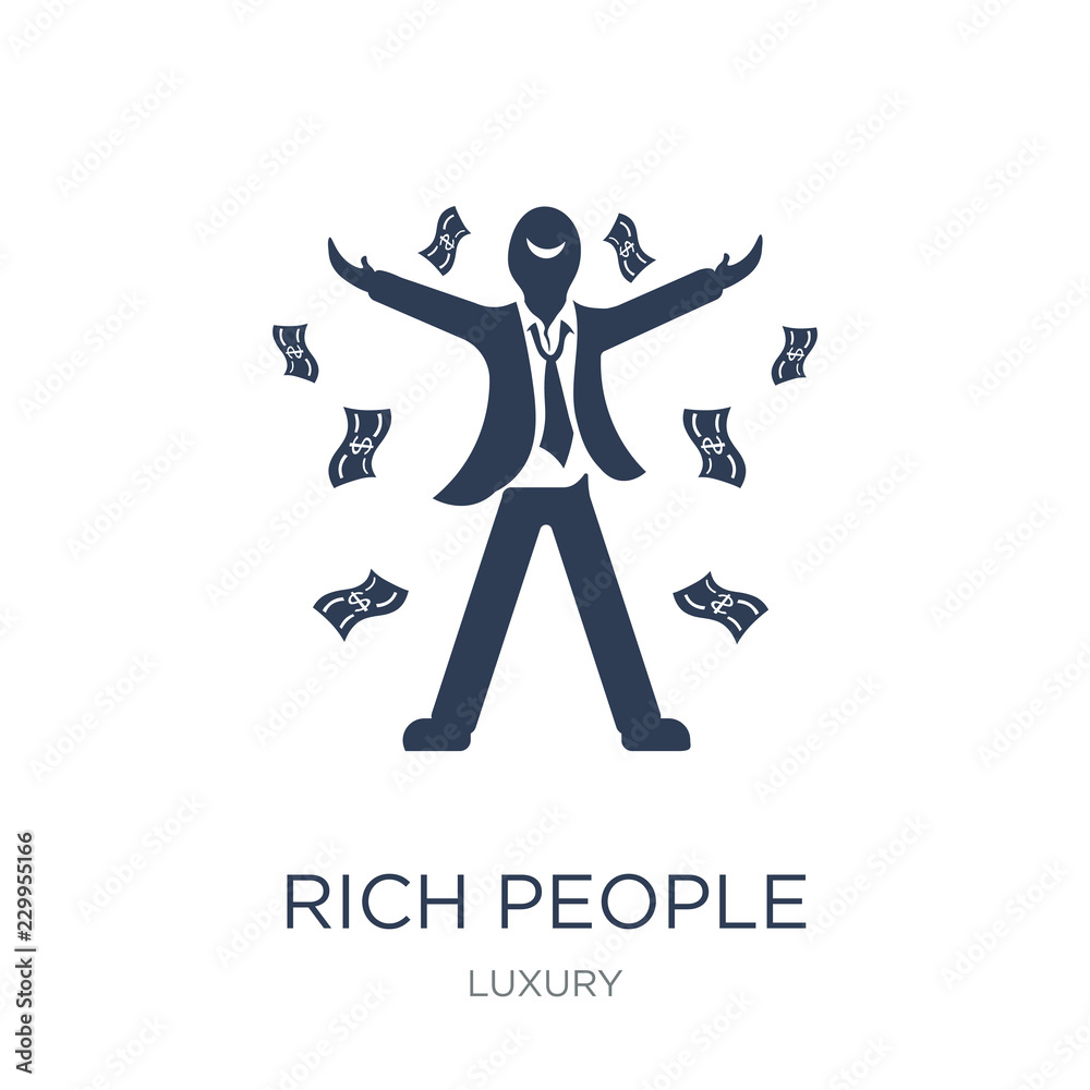 Rich people icon. Trendy flat vector Rich people icon on white ...