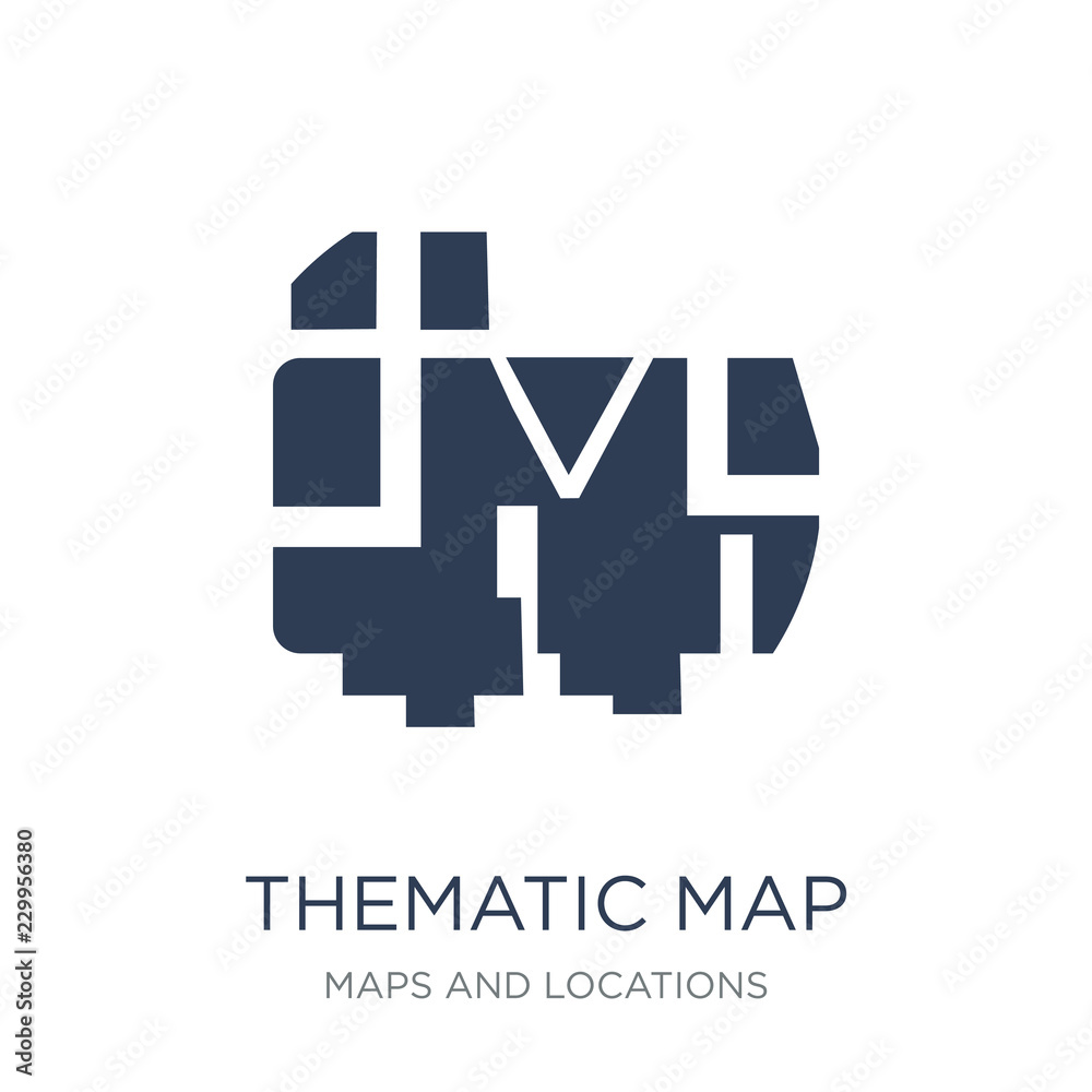 Thematic Map icon. Trendy flat vector Thematic Map icon on white ...