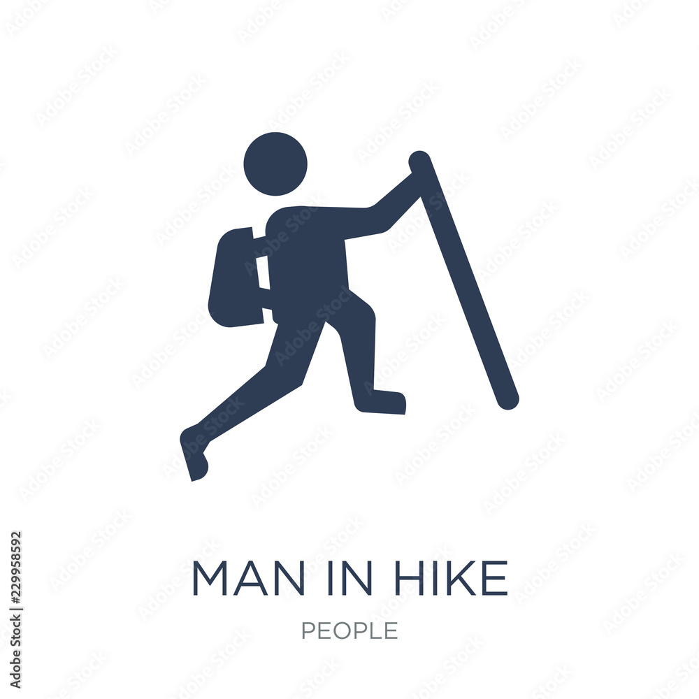Man in Hike icon. Trendy flat vector Man in Hike icon on white ...