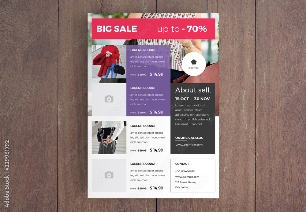 Shopping Sale Flyer Layout Stock Template | Adobe Stock