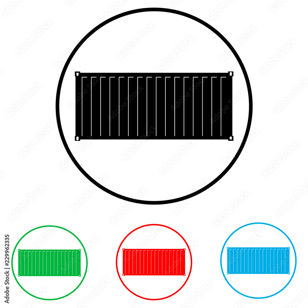 Cargo container icon, logo on white background Stock Vector | Adobe Stock