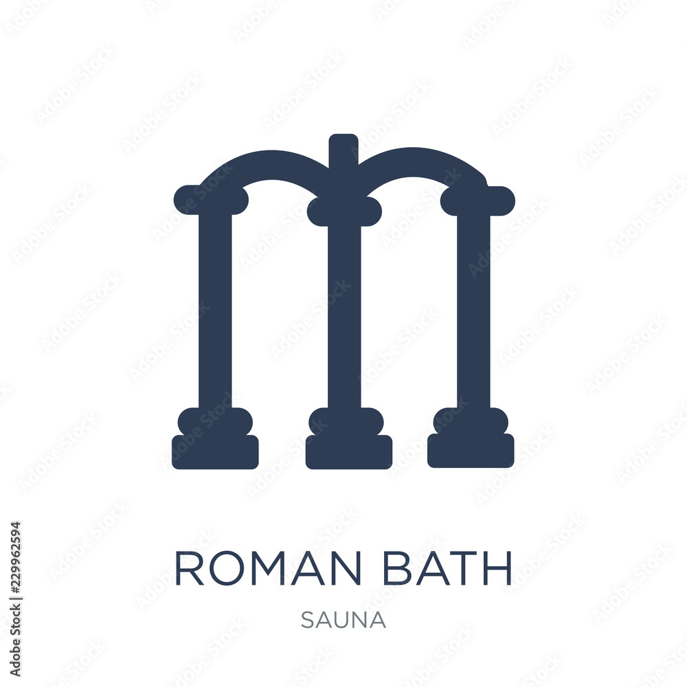 Roman bath icon. Trendy flat vector Roman bath icon on white background ...