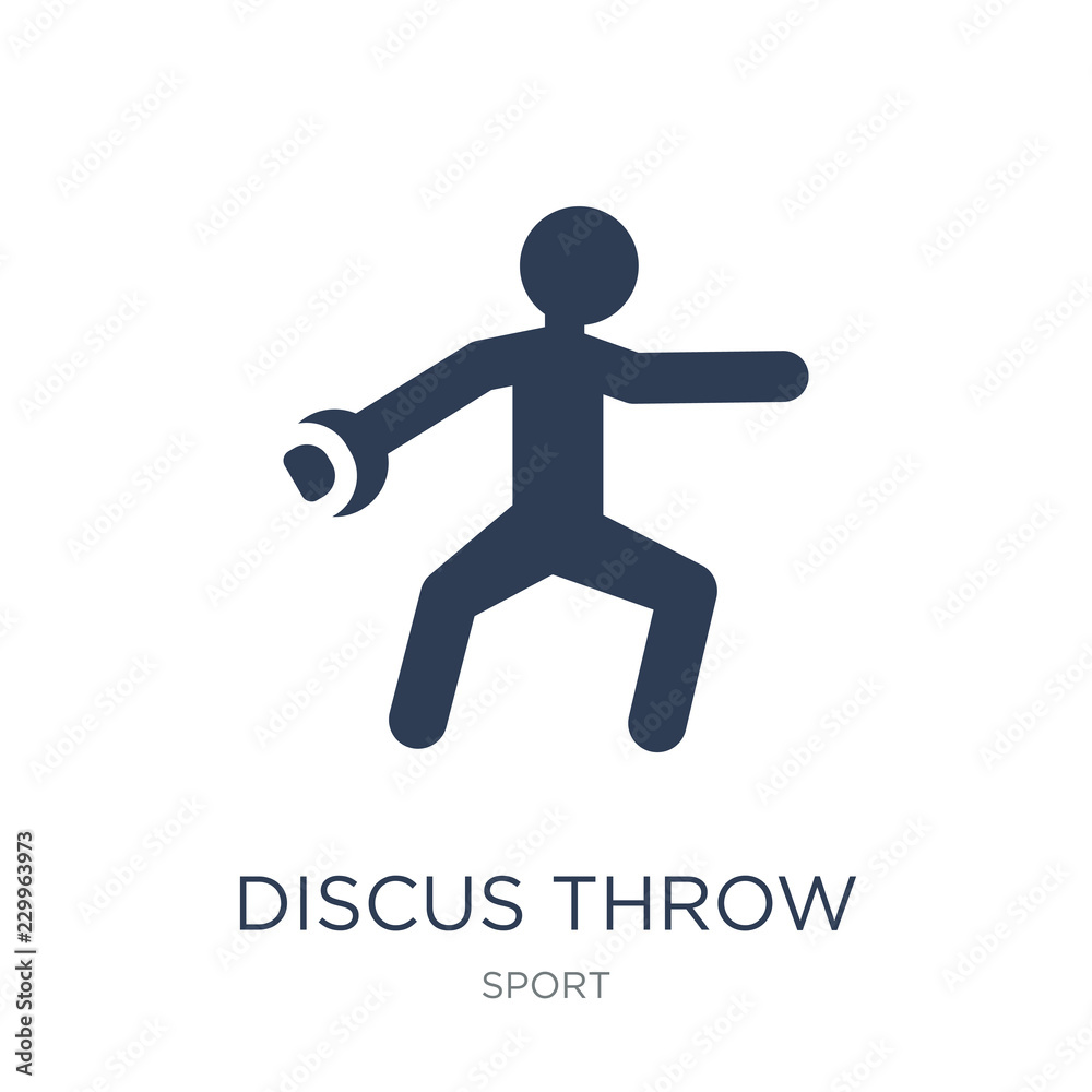 discus throw icon. Trendy flat vector discus throw icon on white ...