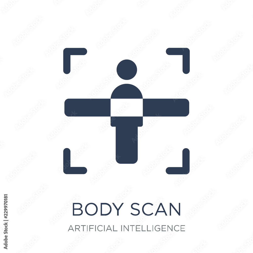 Body scan icon. Trendy flat vector Body scan icon on white backg Stock ...