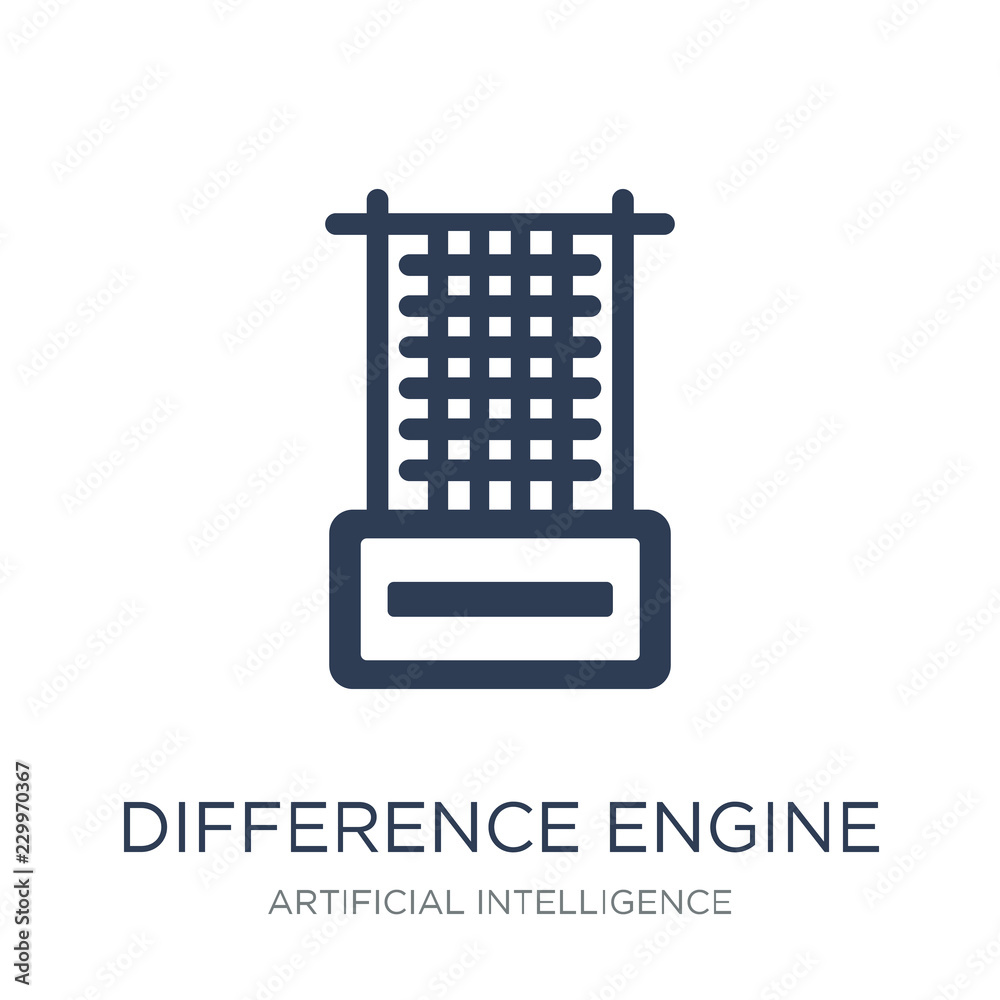 Difference engine icon. Trendy flat vector Difference engine ico Stock ...