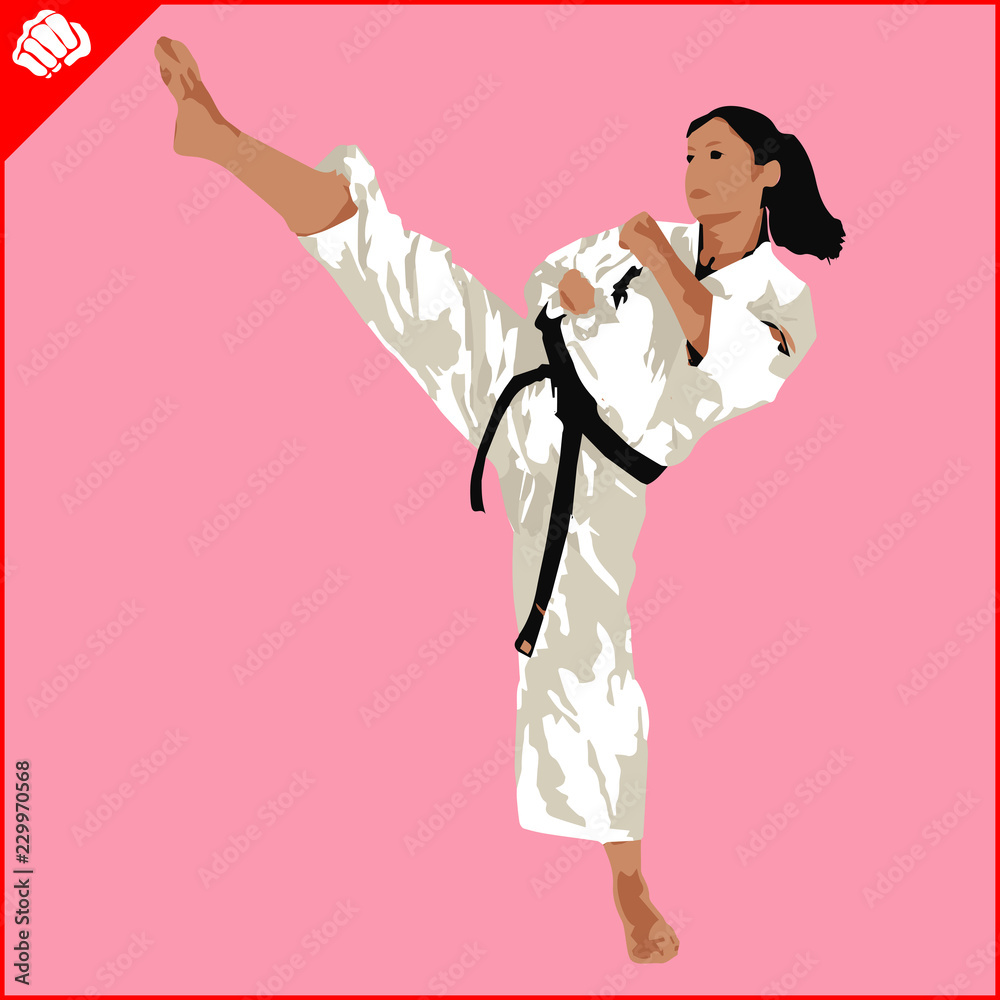 Karate Girl High Kick