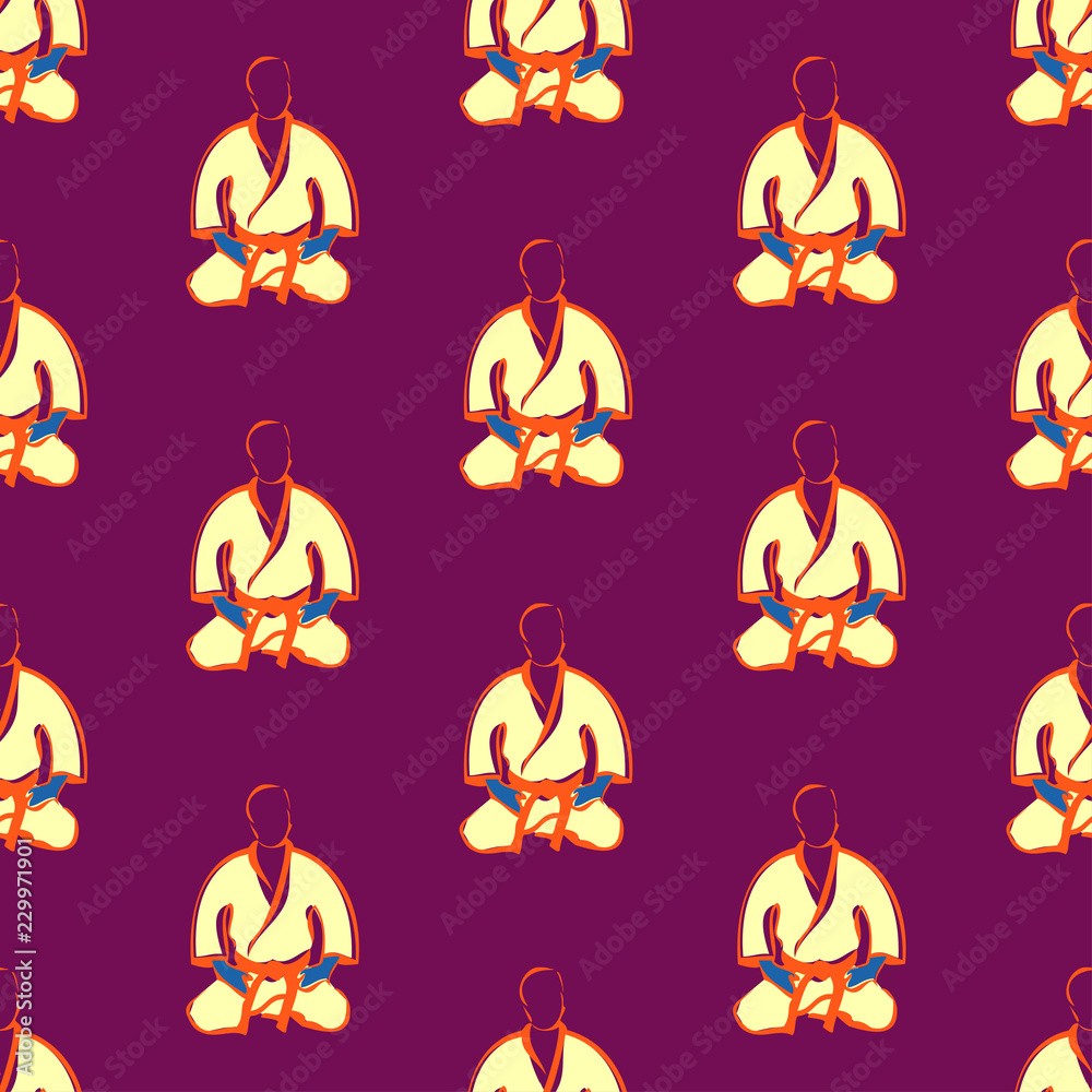 Seamless texture pattern karate,judo,bjj,MMA martial arts. Vector, EPS ...