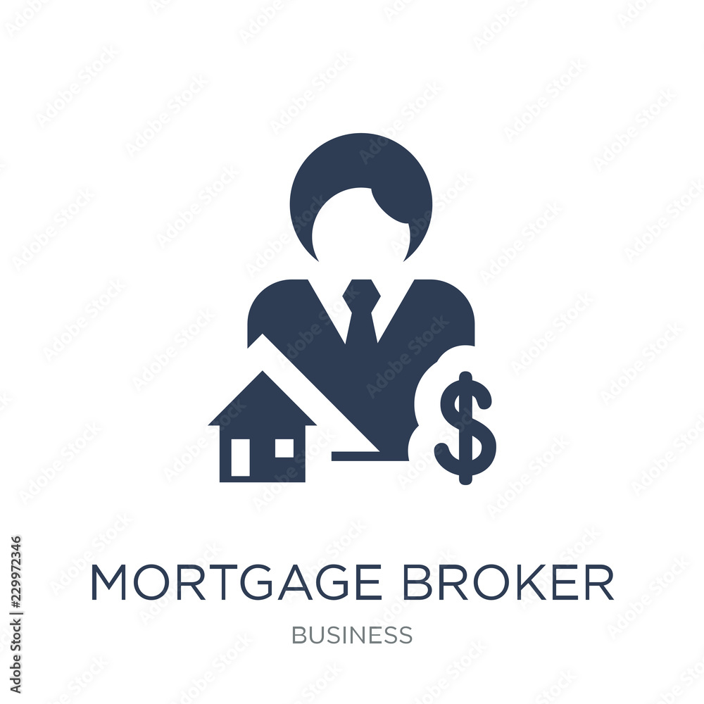 Mortgage broker icon. Trendy flat vector Mortgage broker icon on white ...