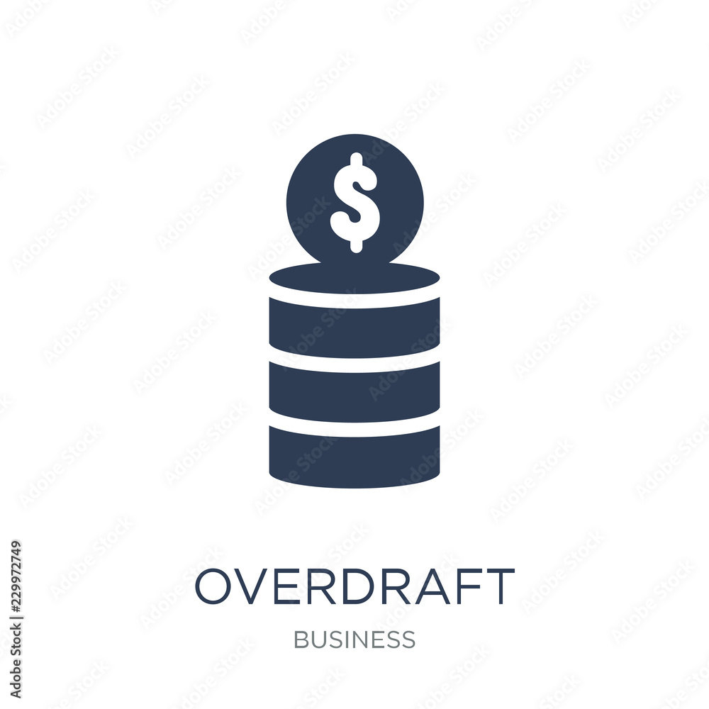 Overdraft icon. Trendy flat vector Overdraft icon on white background ...