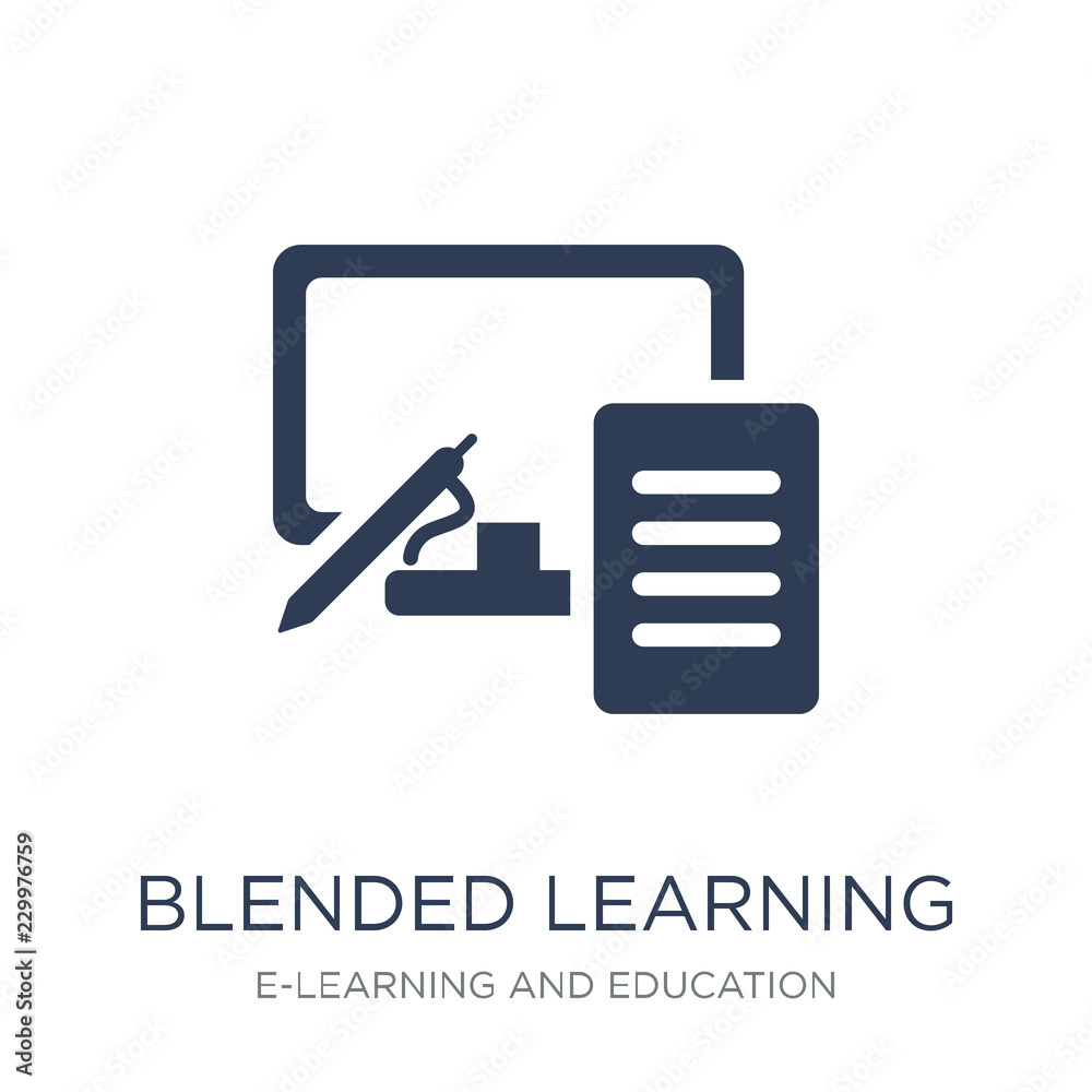 blended learning icon. Trendy flat vector blended learning icon on ...