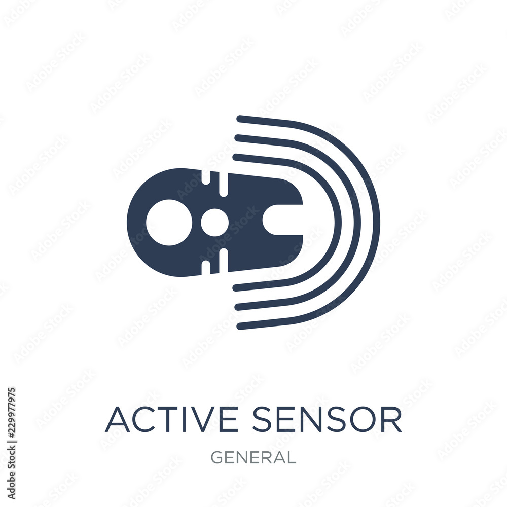 active sensor icon. Trendy flat vector active sensor icon on white ...