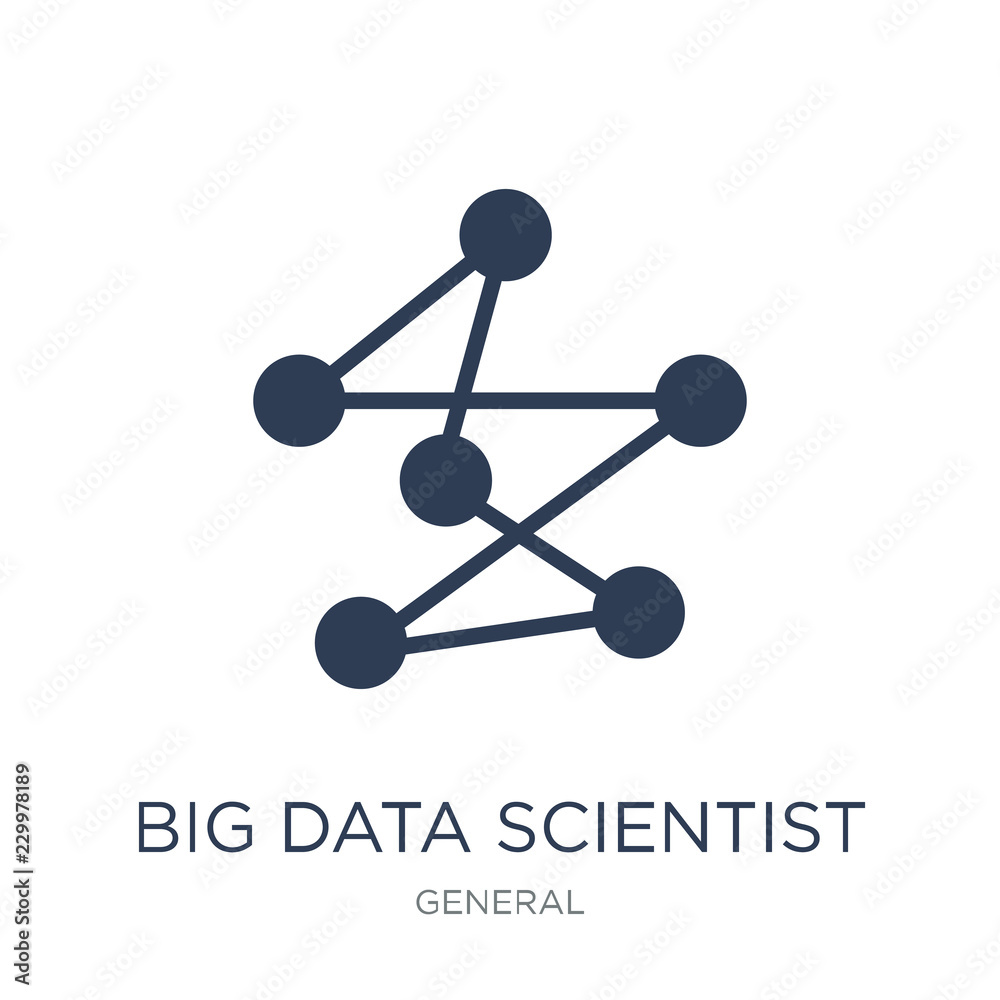 big data scientist icon. Trendy flat vector big data scientist icon on ...