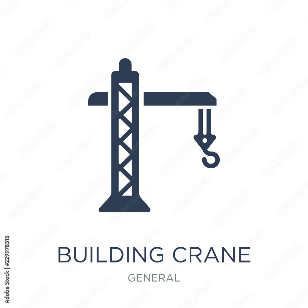 building crane icon. Trendy flat vector building crane icon on white ...