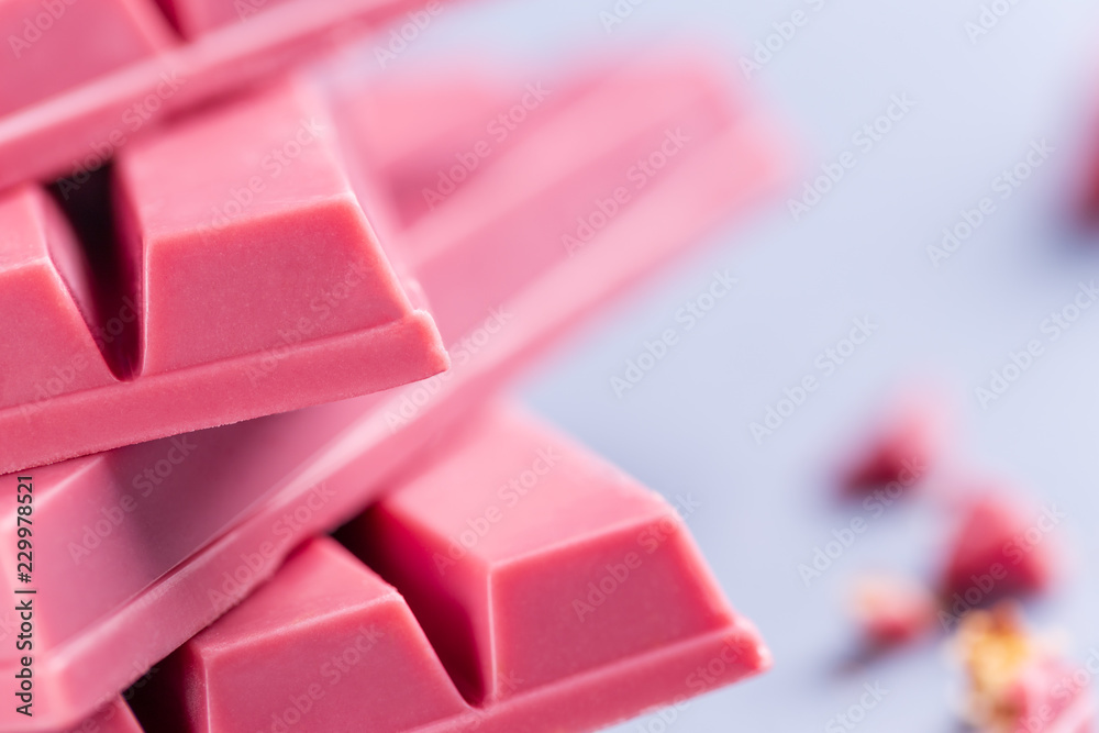 Finger Ruby Chocolate Bar made from ruby cocoa bean. New dimension of ...