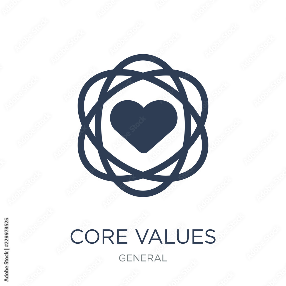 core values icon. Trendy flat vector core values icon on white ...