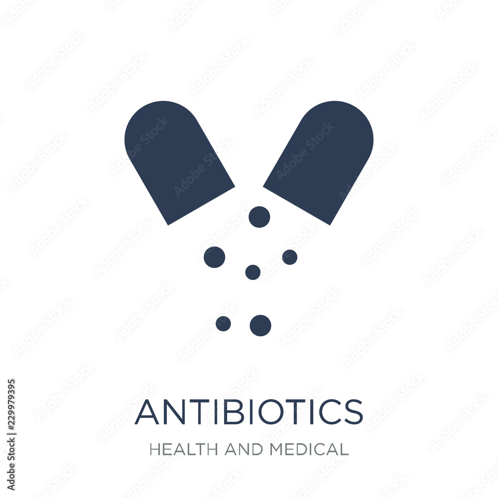 Antibiotics icon. Trendy flat vector Antibiotics icon on white ...