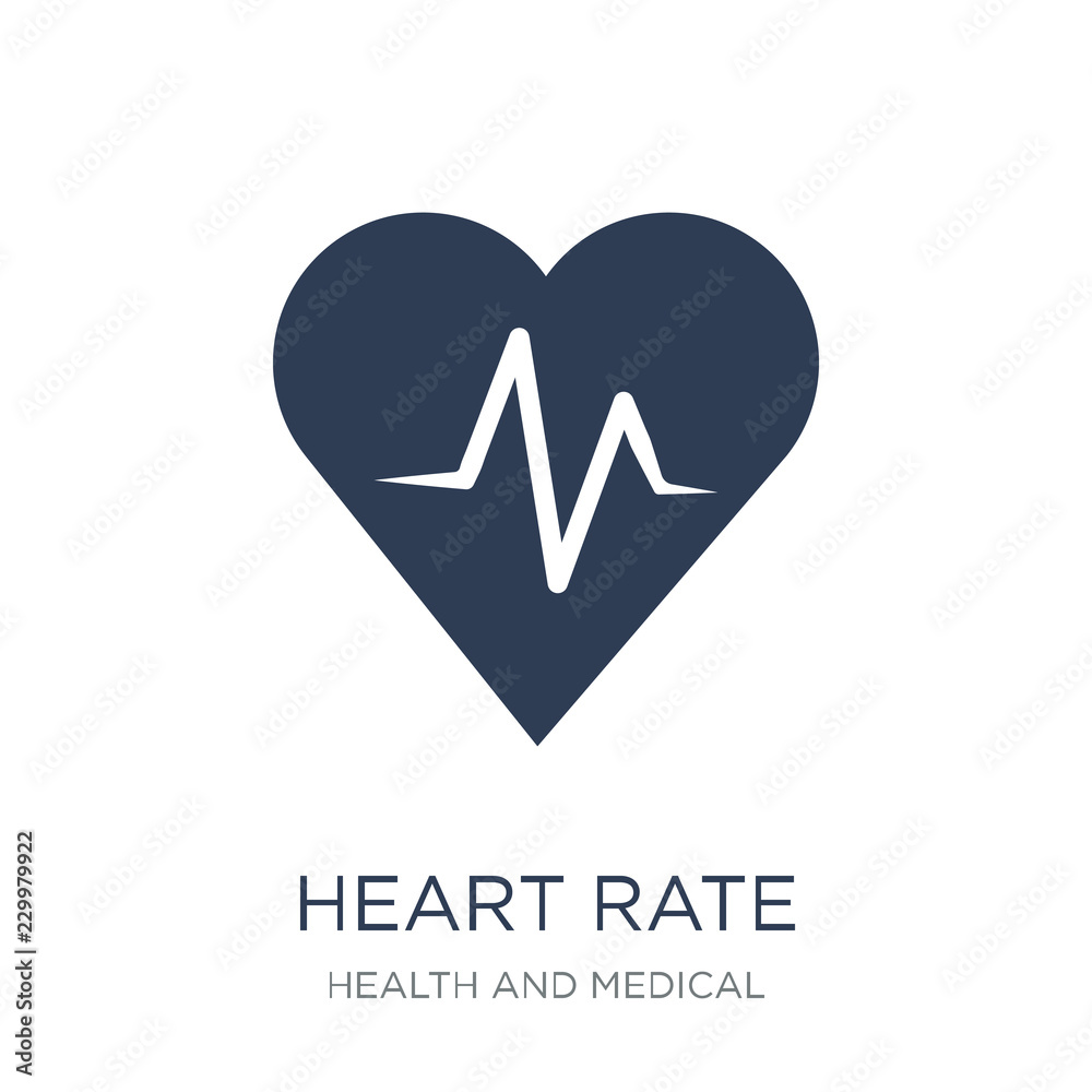 Heart rate icon. Trendy flat vector Heart rate icon on white background ...