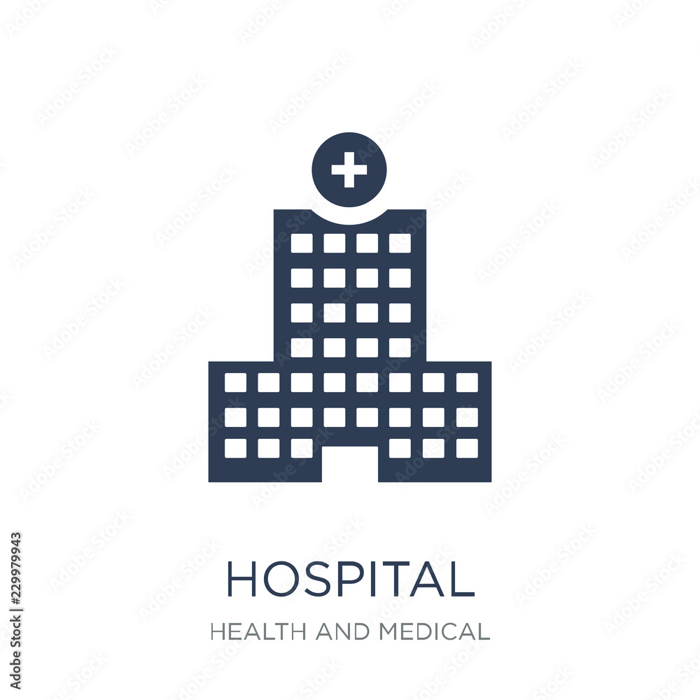 Hospital icon. Trendy flat vector Hospital icon on white background ...