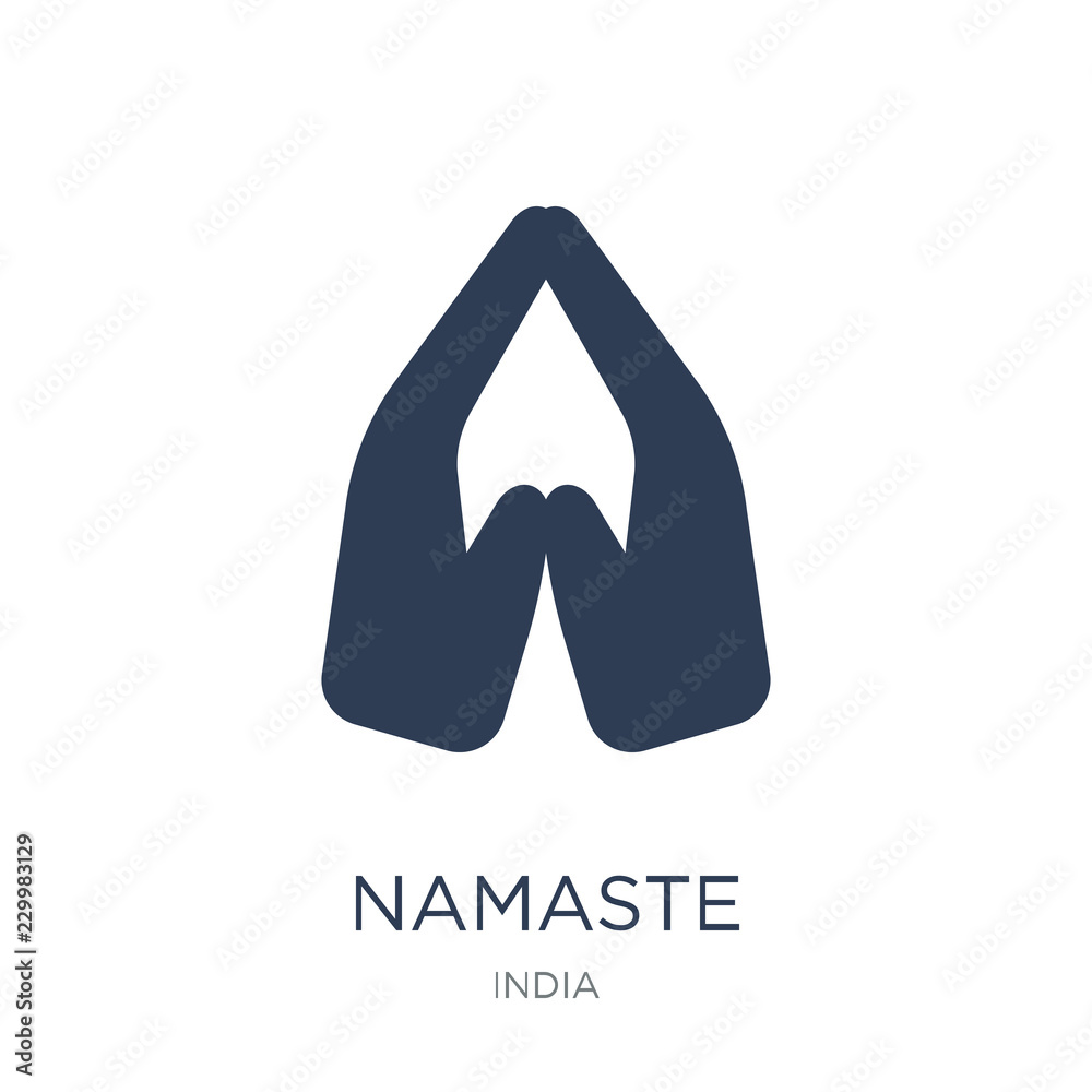 Namaste icon. Trendy flat vector Namaste icon on white background from ...