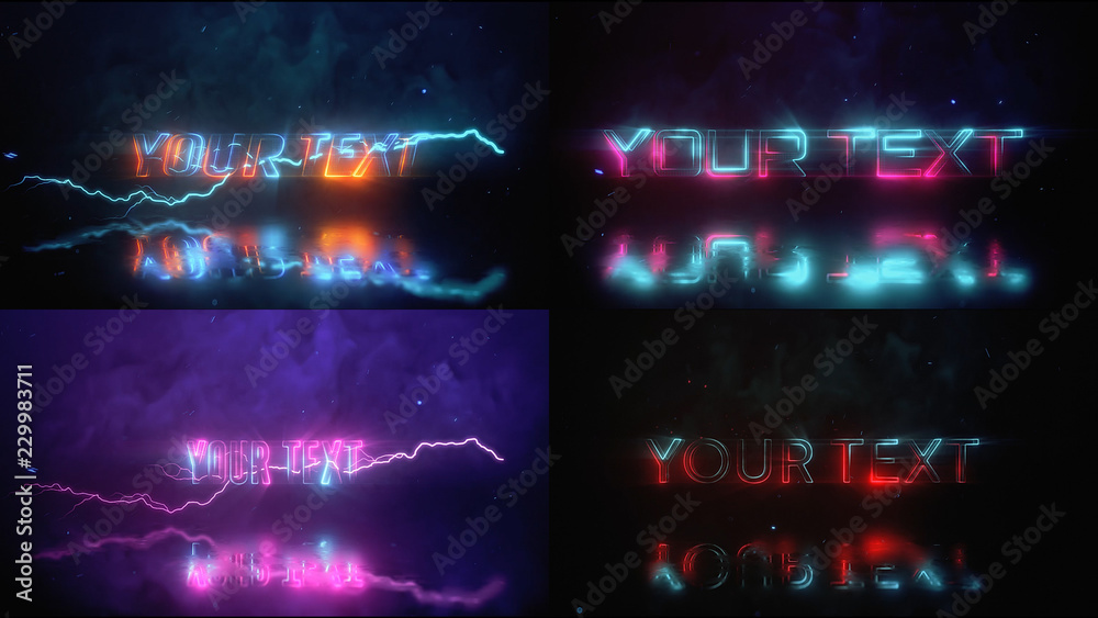 Smoky Electric Titles Stock Template | Adobe Stock