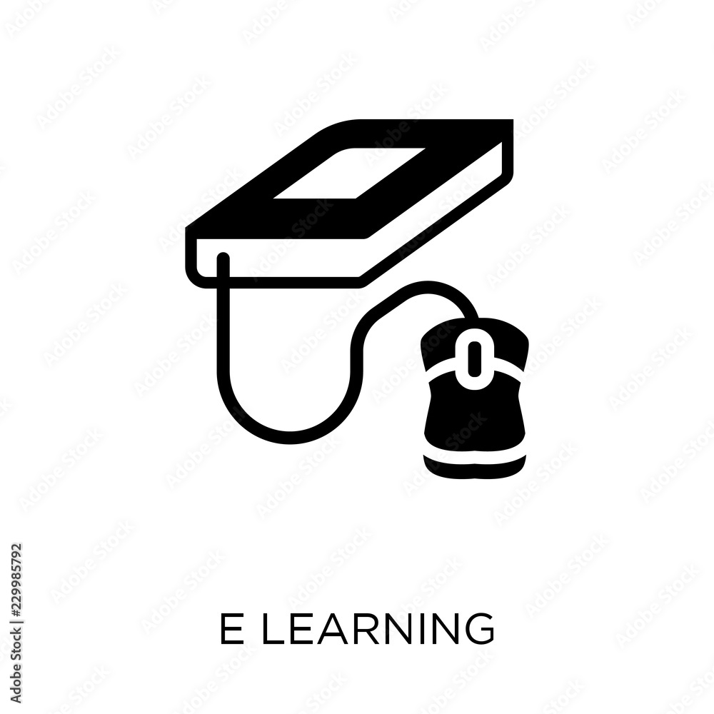 E learning icon. E learning symbol design from Online learning ...