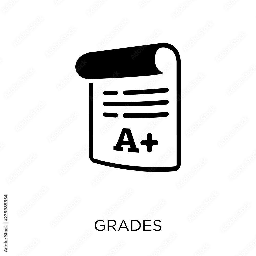 Grades icon. Grades symbol design from Online learning collection ...