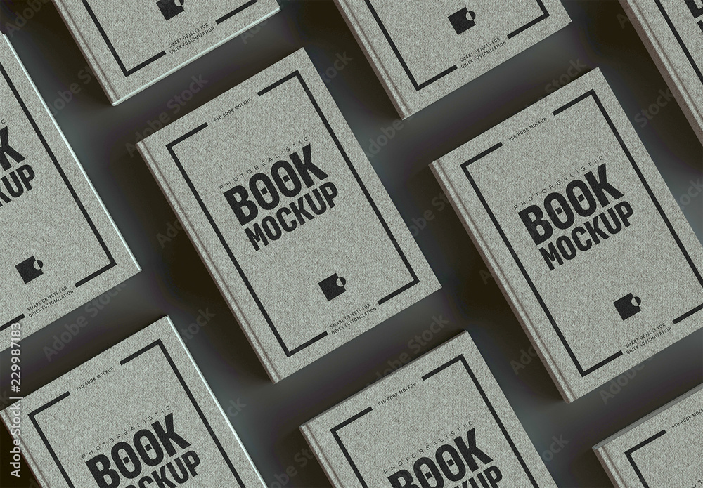 Hardcover Books Pattern Mockup Stock Template | Adobe Stock