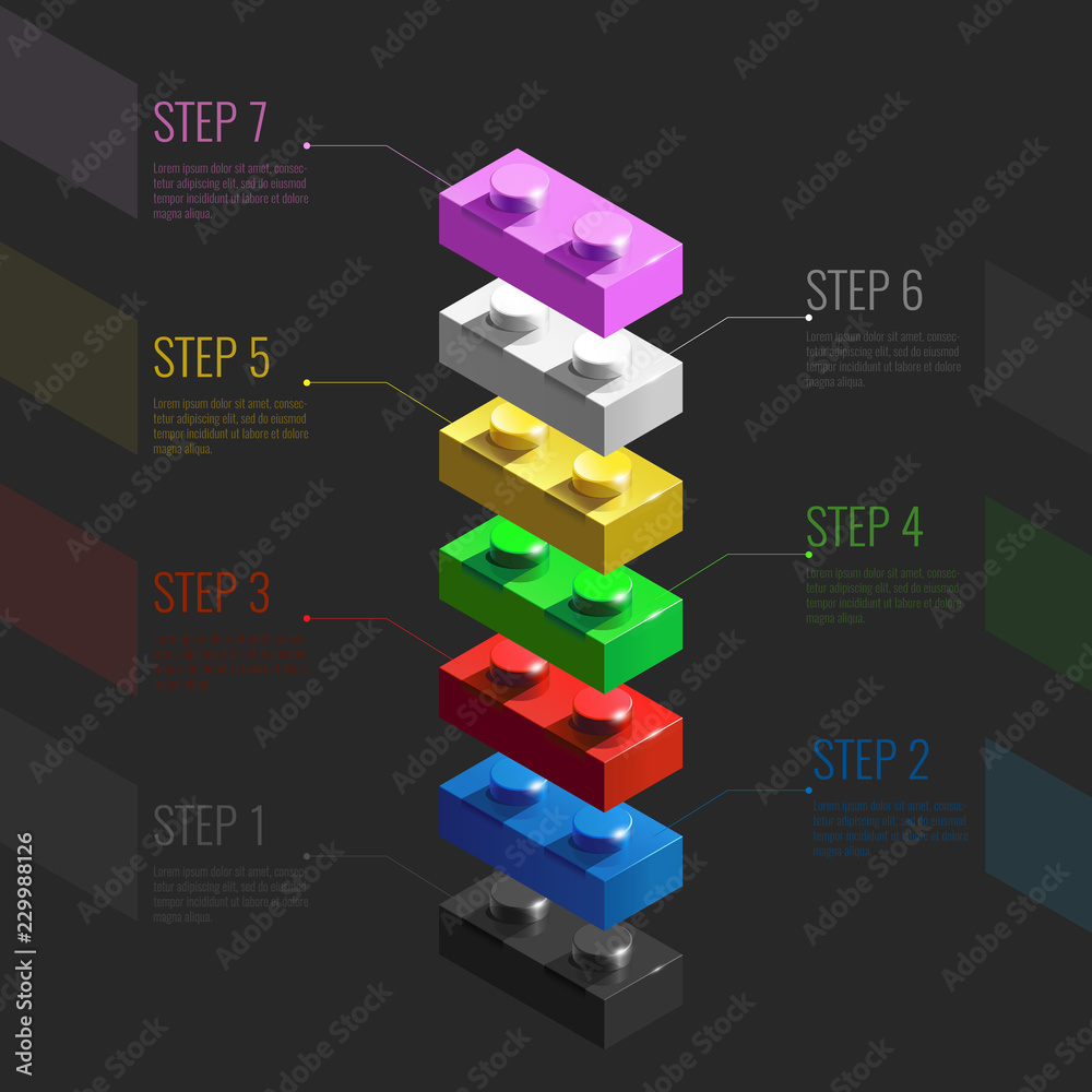 Infographic concept from colorful 3d Lego building blocks. lego bricks ...