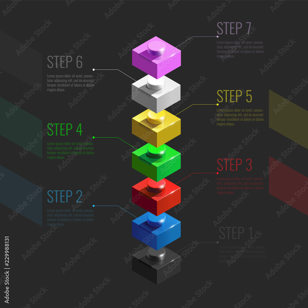 Infographic concept from colorful 3d Bricks building blocks. Bricks ...