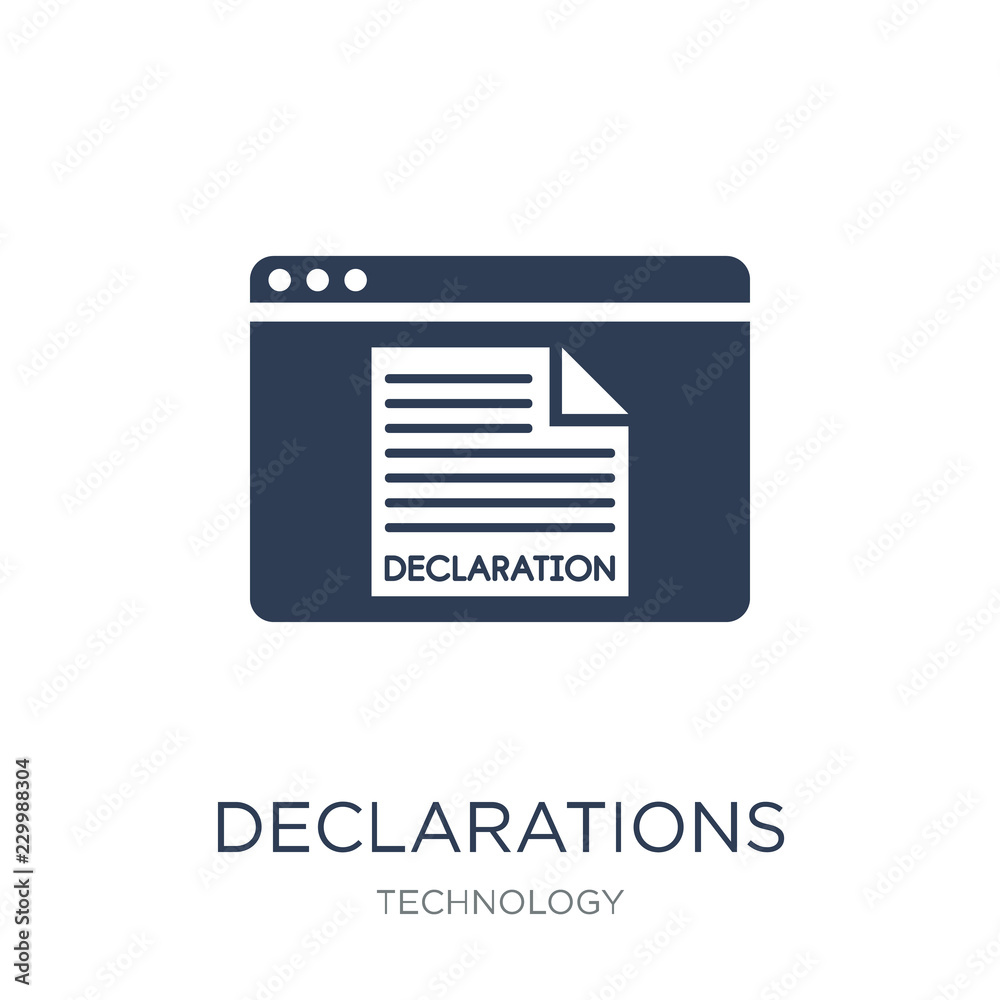Declarations icon. Trendy flat vector Declarations icon on white ...