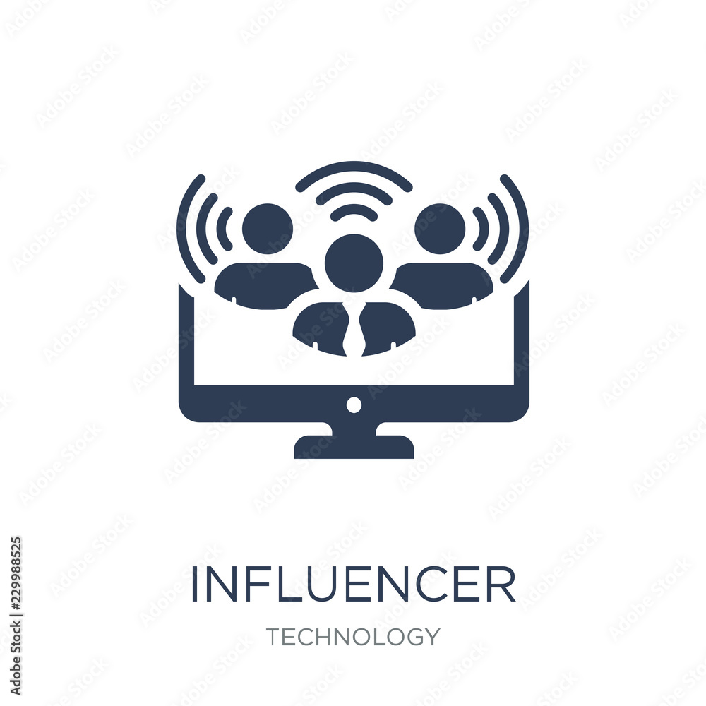 Influencer icon. Trendy flat vector Influencer icon on white background ...