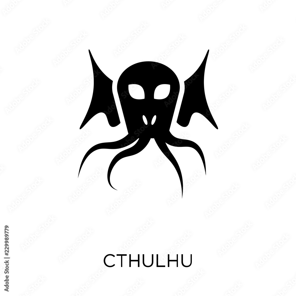 Cthulhu icon. Cthulhu symbol design from Fairy tale collection. Stock ...
