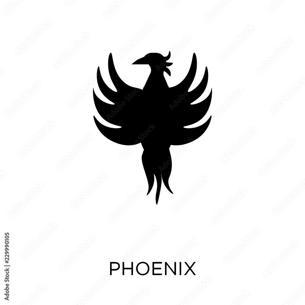 Phoenix icon. Phoenix symbol design from Fairy tale collection. Stock ...